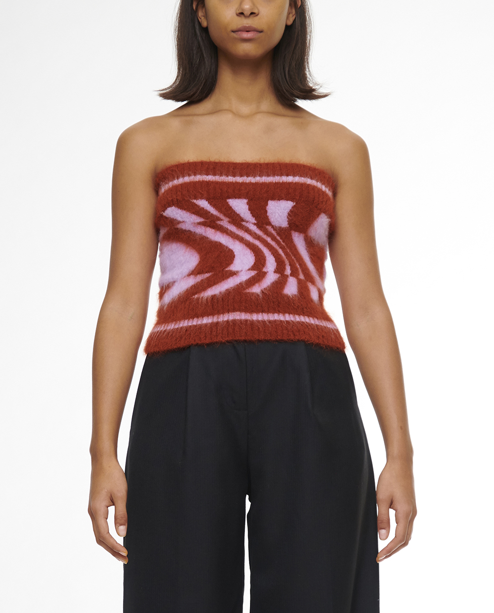 A/W 20 MOHAIR KNIT BUSTIER IN STRIPE * Fiona O'Neill Studio
