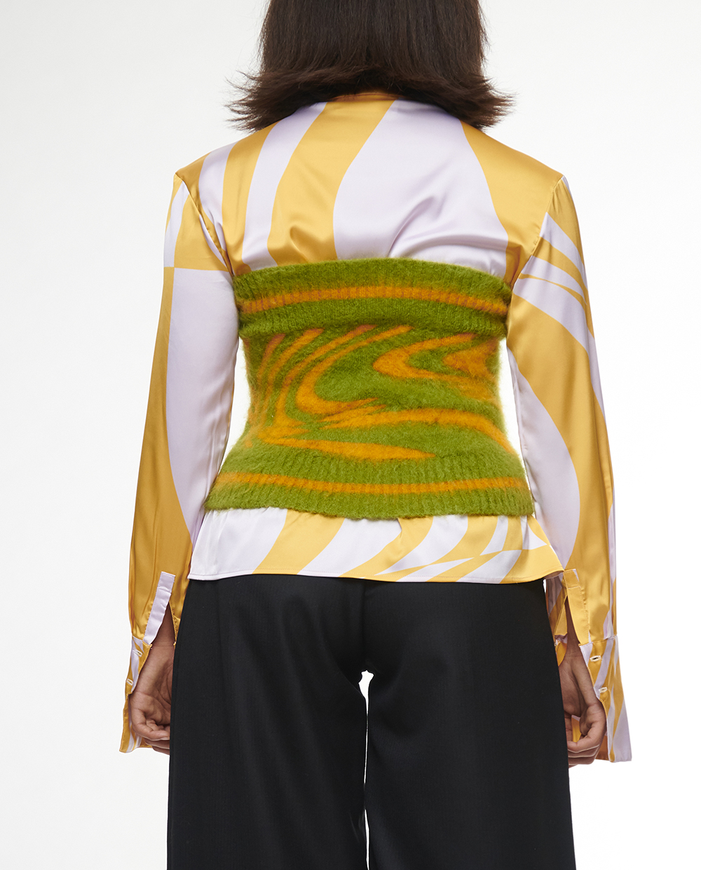 A/W 20 MOHAIR KNIT BUSTIER IN SWIRL * Fiona O'Neill Studio